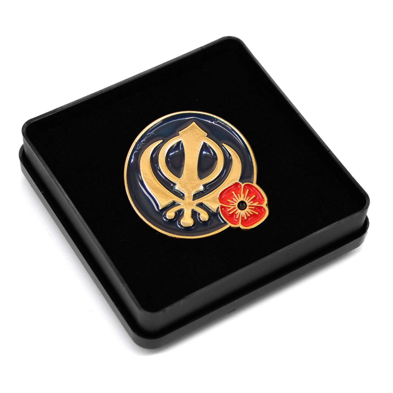 Sikh Khanda Poppy Lapel Pin Badge - Dragonfly